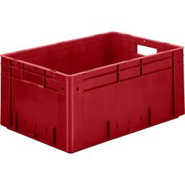 Schwerlast-Euro-Behälter, Polypropylen, Volumen 50 l, LxBxH 600 x 400 x 270 mm, Wände geschlossen, Boden geschlossen, rot, VE 2 Stk kaiserkraft