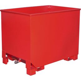 eurokraft pro Sp&auml;nesammelbeh&auml;lter CS f&uuml;r Routenz&uuml;ge, LxBxH 840 x 1240 x 975 mm, feuerrot