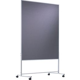 eurokraft basic Moderationswand, mobil, Textilbezug, BxH 1200 x 1500 mm, grau