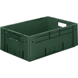 Schwerlast-Euro-Behälter, Polypropylen, Volumen 38 l, LxBxH 600 x 400 x 210 mm, Wände geschlossen, Boden geschlossen, grün, VE 2 Stk kaiserkraft