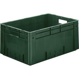 Schwerlast-Euro-Behälter, Polypropylen, Volumen 50 l, LxBxH 600 x 400 x 270 mm, Wände geschlossen, Boden geschlossen, grün, VE 2 Stk kaiserkraft