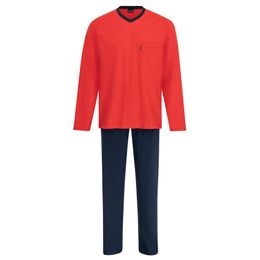 Ammann Schlafanzug Langarm Organic Cotton in Rot | Gr.: 50