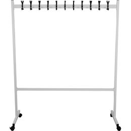 eurokraft basic Mobiler Garderobenst&auml;nder, HxT 1700 x 550 mm, 2 x 11 Haken