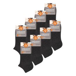 Nur Die Sneakersocken Baumwolle Basic Unifarben in anthrazitmelange | Gr.: 43-46