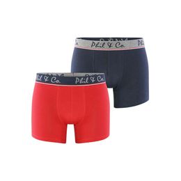 Phil & Co. Berlin Retroshorts 2-Pack Jersey in navy red | Gr.: XL
