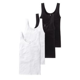 Schiesser Tr&auml;gertop Cotton Essentials in schwarz-weiss | Gr.: 38