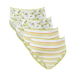 Erwin Müller Erwin Müller Single-Jersey Mädchen-Slip 4er-Pack in limonengrün | Gr.: 98/104