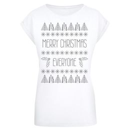 F4NT4STIC T-Shirt Merry Christmas Everyone Weihnachten in wei&szlig; | Gr.: 5XL