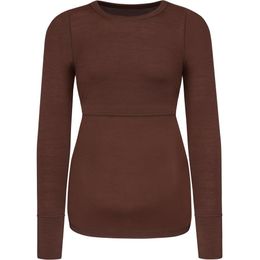 Normani Outdoor Sports Merino Umstands-Langarm-Shirt Cambria in Braun | Gr.: M