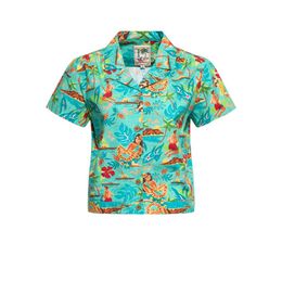 Queen Kerosin Kurzarm Bluse in mint | Gr.: XXL
