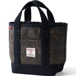 LANDS' END Harris Tweed kleine Tasche, Damen,  Braun, Baumwolle/Wolle, by Lands' End