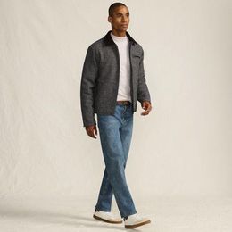LANDS' END Wollmix-Jacke, Herren,  Schwarz, Wolle/Polyester/Polyester-Mischung, by Lands' End
