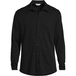 LANDS' END Jerseyhemd aus Baumwolle, Herren,  Schwarz, Baumwolle, by Lands' End