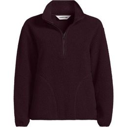 LANDS' END Teddy-Pullover mit Reißverschluss, Damen,  Rot, Polyester, by Lands' End