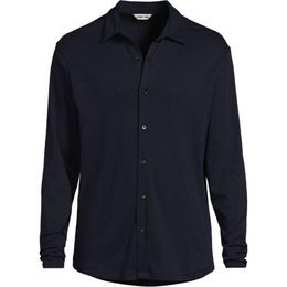 LANDS' END Jerseyhemd aus Baumwolle, Herren,  Blau, Baumwolle, by Lands' End