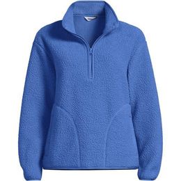 LANDS' END Teddy-Pullover mit Reißverschluss, Damen,  Blau, Polyester, by Lands' End