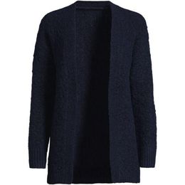 LANDS' END Offener Cardigan aus Strukturstrick, Damen,  Blau, Polyester/Polyester-Mischung, by Lands' End