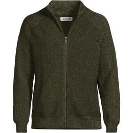 LANDS' END Rippstrick DRIFTER Cardigan, Herren,  Gr&uuml;n, Baumwolle/Nylon, by Lands' End
