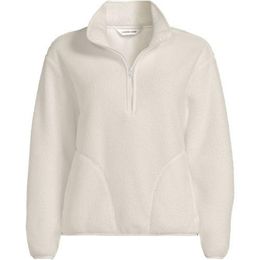 LANDS' END Teddy-Pullover mit Reißverschluss, Damen,  Weiß, Polyester, by Lands' End