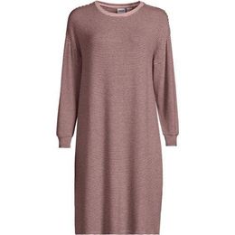 LANDS' END Silky Knit Nachthemd Gestreift, Damen,  Pink, Polyester/Viskose/Polyester-Mischung, by Lands' End