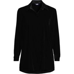 LANDS' END Samtbluse, Damen,  Schwarz, Polyester, by Lands' End