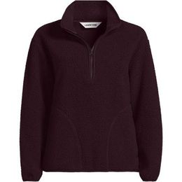 LANDS' END Teddy-Pullover mit Rei&szlig;verschluss, Damen,  Rot, Polyester, by Lands' End