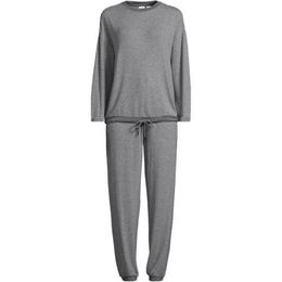 LANDS' END Silky Knit Lounge-Set, Damen,  Grau, Polyester/Viskose/Polyester-Mischung, by Lands' End