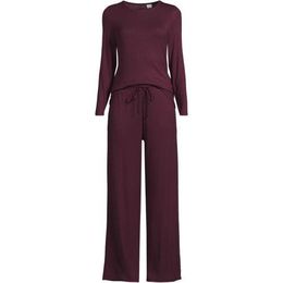 LANDS' END Pyjama-Set aus Viskose, Damen,  Rot, Viskose, by Lands' End
