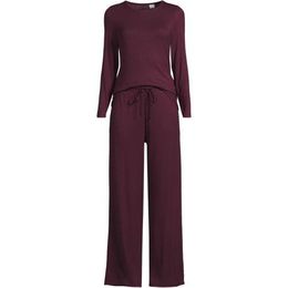 LANDS' END Pyjama-Set aus Viskose, Damen,  Rot, Viskose, by Lands' End
