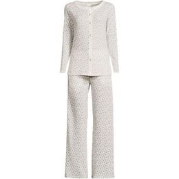 LANDS' END Geblümtes Pyjama-Set, Damen,  Blau, Polyester/Viskose/Polyester-Mischung, by Lands' End