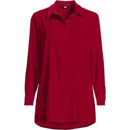 LANDS' END Samtbluse, Damen,  Rot, Polyester, by Lands' End