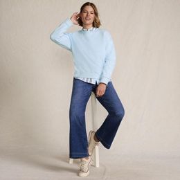 LANDS' END Sweatshirt SERIOUS SWEATS, Damen,  Blau, Elasthan/Baumwoll-Mischung/Polyester-Mischung, by Lands' End