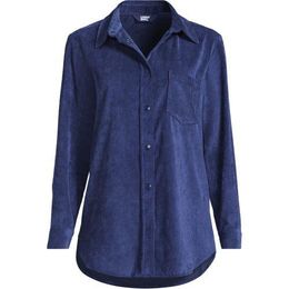 LANDS' END Stretchcord-Bluse, Damen,  Blau, Polyester/Nylon/Viskose, by Lands' End