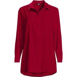 LANDS' END Samtbluse, Damen,  Rot, Polyester, by Lands' End