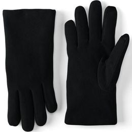 LANDS' END Veloursleder-Handschuhe, Damen,  Schwarz, Leder/Rauleder, by Lands' End