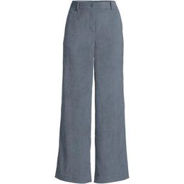 LANDS' END Stretchcord-Hose mit weitem Bein, Damen,  Grau, Polyester/Polyester-Mischung, by Lands' End