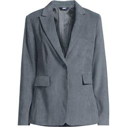LANDS' END Stretchcord-Blazer, Damen,  Grau, Polyester/Nylon/Polyester-Mischung, by Lands' End