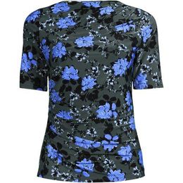LANDS' END Silk Knit Gerafftes Shirt mit ellbogenlangen &Auml;rmeln, Damen,  Gr&uuml;n, Polyester-Mischung, by Lands' End