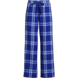LANDS' END Weiche Flanell-Pyjamahose, Damen,  Blau, Baumwolle, by Lands' End