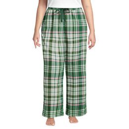 LANDS' END Pyjamahose aus reinem Baumwoll-Flanell, Damen,  Gr&uuml;n, Baumwolle, by Lands' End