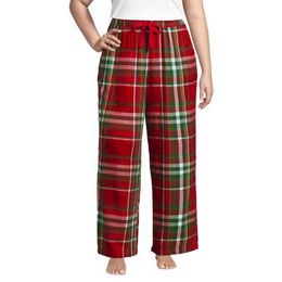 LANDS' END Weiche Flanell-Pyjamahose, Damen,  Rot, Baumwolle, by Lands' End