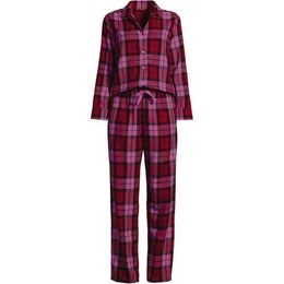 LANDS' END Weiches Pyjama-Set aus Flanell, Damen,  Rot, by Lands' End