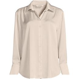 LANDS' END Satinbluse, Damen,  Wei&szlig;, Polyester, by Lands' End