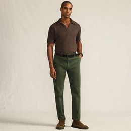 LANDS' END Straight Fit Chinos mit Textur, Herren,  Grün, by Lands' End