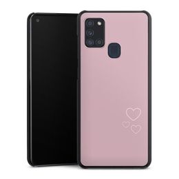 DeinDesign Galaxy A21s Handy Hard Case Schutzhülle schwarz Smartphone Backcover Love Light Pink Heart Hard Case