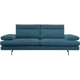 3,5-Sitzer Calia italia "Toby Wing, italienisches Designsofa, super bequem, Megasofa", blau (turchese quebec), B:228cm H:90cm T:113cm, Synthetische Faser (100% Polyester), Sofas, inkl. Sitztiefenverstellung und Armteilfunktion, F&uuml;&szlig;e in Schwarz matt