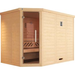 Sauna Weka "Kemi", beige (natur), Saunaofen, externe Steuerung, 7,5 kW, Saunen, 7,5 kW-Ofen mit digitaler Steuerung