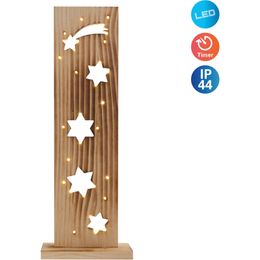 Näve NÄVE LED Dekoobjekt "Sterne, Weihnachtsdeko aus Holz", beige (natur), H: 60cm, 1 Stk., Leuchten, Holz-Stehleuchte, Höhe ca. 60 cm, Batteriebetrieben