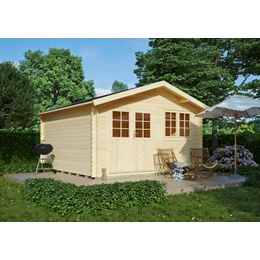 Gartenhaus Kiehn-Holz "Gipsberg 2", beige (naturbelassen), Fußboden im Gartenhaus, Dachschindeln, Holzwerkstoff, Gartenhäuser