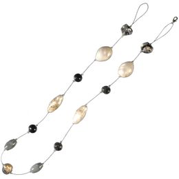 Dekokette Liedeco "Granit", beige (perlmuttfarben, beige, dunkelbraun), L:80cm, Materialmix, Gardinenbefestigungen, zur Dekoration von Seitenschals, Gardinen